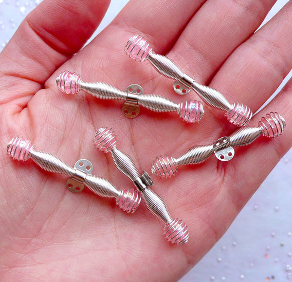 Pulling Spring Hair Clip Findings Pull and Clip Hair Clasps Baby H MiniatureSweet Kawaii Resin Crafts Decoden Cabochons Supplies Jewelry Making
