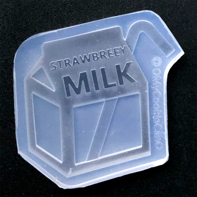 Strawberry Milk Carton Shaker Mould | Kawaii Resin Shaker Charm Mold ...