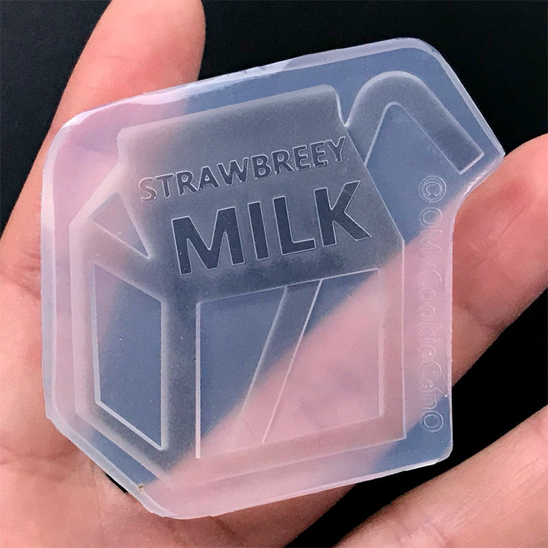 Strawberry Milk Carton Shaker Mould | Kawaii Resin Shaker Charm Mold ...