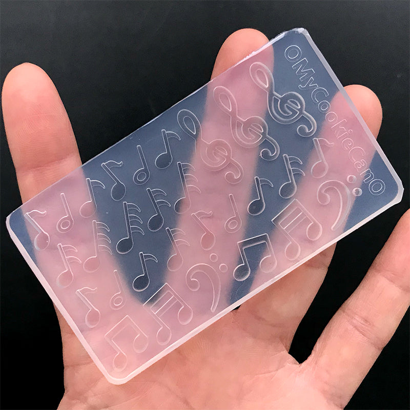 Small Music Note Silicone Mold (29 Cavity) | Musical Symbol Treble Cle ...