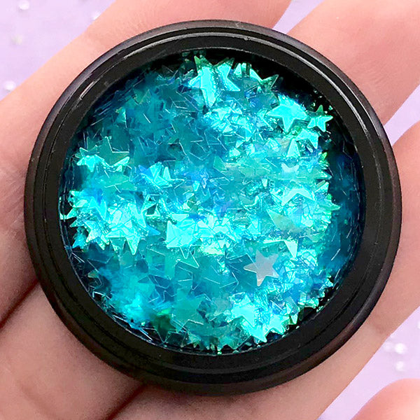 Iridescent Star Glitter Flakes | Aurora Borealis Confetti | Glittery E ...