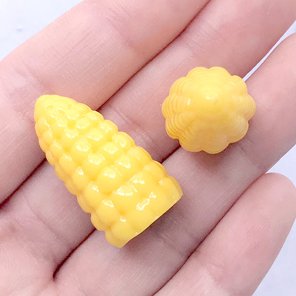 Miniature Corn Cabochons | Faux Food Embellishment | Fake Food Jewelle ...