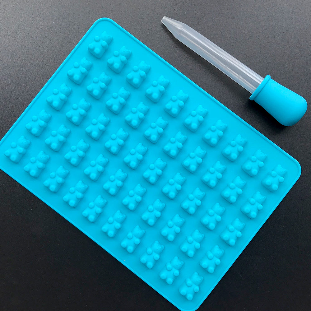 Bear Shaped Gummy Candy Silicone Mold (50 Cavity) with Dropper | Kawai ...