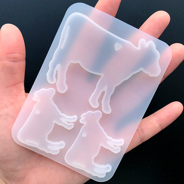 Cow and Calf Silicone Mould (3 Cavity) | Farm Animal Family Mold | Res ...