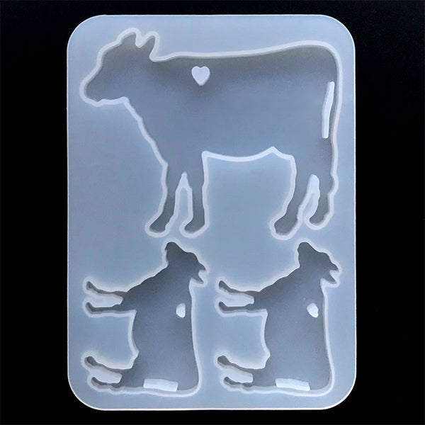 Cow and Calf Silicone Mould (3 Cavity) | Farm Animal Family Mold | Res ...