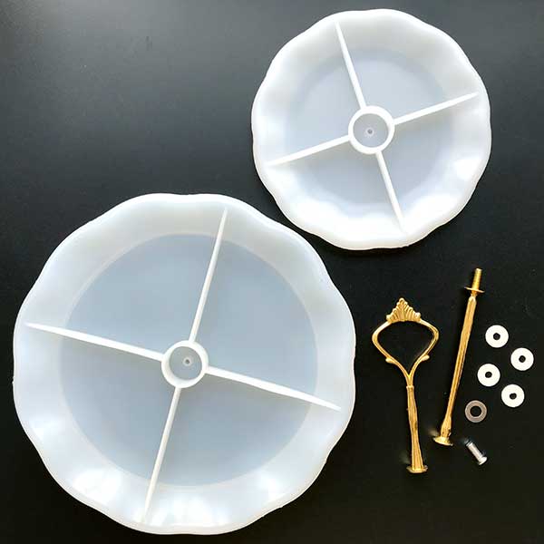 2 Tier Cake Serving Stand Silicone Mold | Two Tier Display Tray Making ...