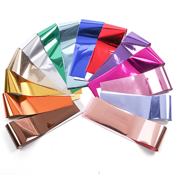 Metallic Foil Transfer Sheets (Set of 14 Colors) | Nail Art Decal | Em ...
