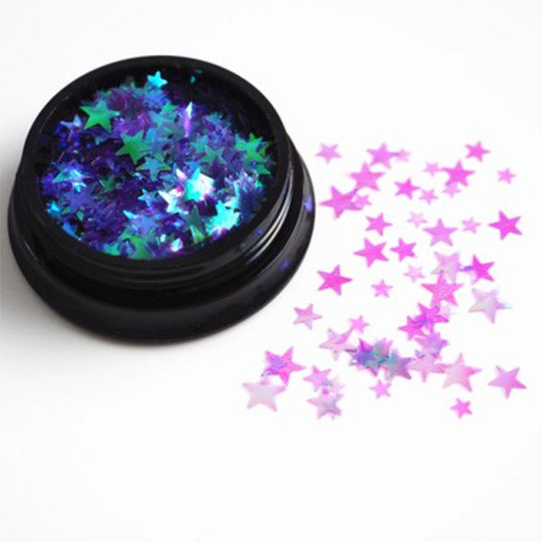 Aurora Borealis Star Confetti | Iridescent Glitter Flakes | Kawaii Emb ...