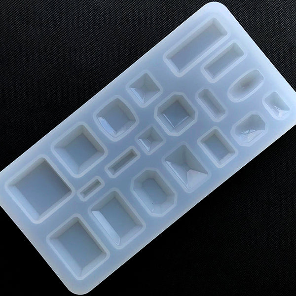 Square and Rectangle Gemstones Silicone Mold (19 Cavity) | Assorted Ge ...