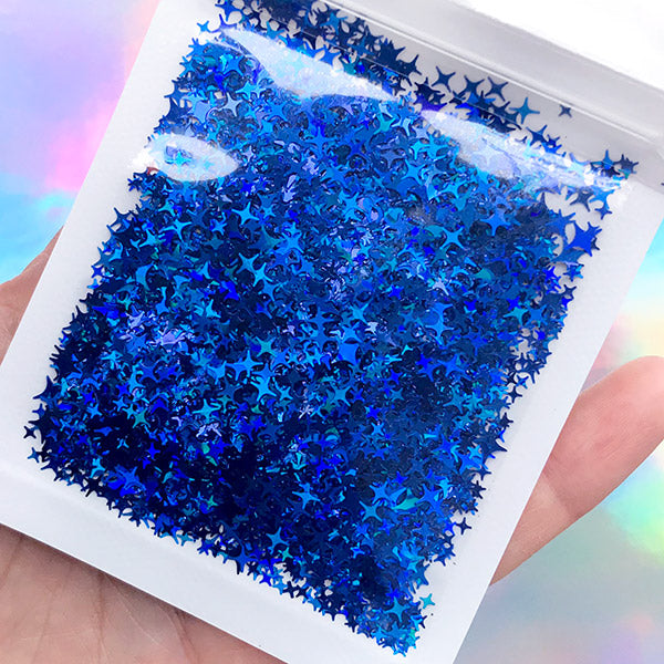 Iridescent 4 Point Star Confetti | Aurora Borealis Star Glitter Flakes ...