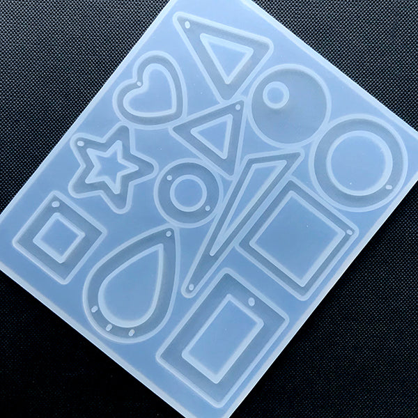 Geometry Charm Silicone Mold (12 Cavity) | Resin Jewellery Mold | Roun ...