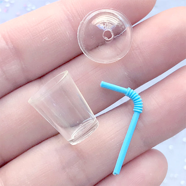 Mini Frappuccino Cup with Dome Lid and Straw | Miniature Bubble Tea Cu ...