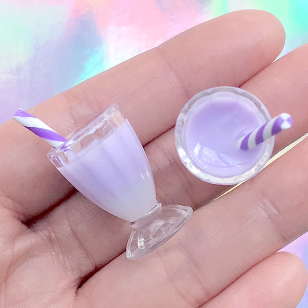Dollhouse Miniature Milkshake with Straw | Kawaii Beverage Charm | Min ...
