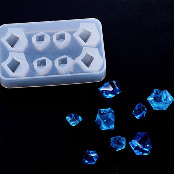 Assorted Gemstone Silicone Mold (8 Cavity) | Faceted Gem Mold | Clear ...