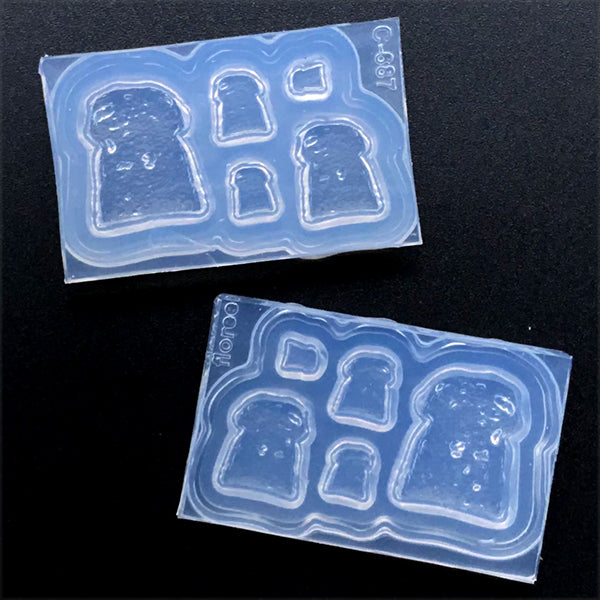 Dollhouse Bread Toast Silicone Mold (5 Cavity) | 3D Miniature Toast Sl ...