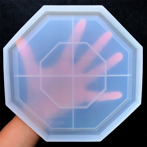 Big Octagon Plate Silicone Mold | Trinket Dish Mold | Large Petri Tray ...