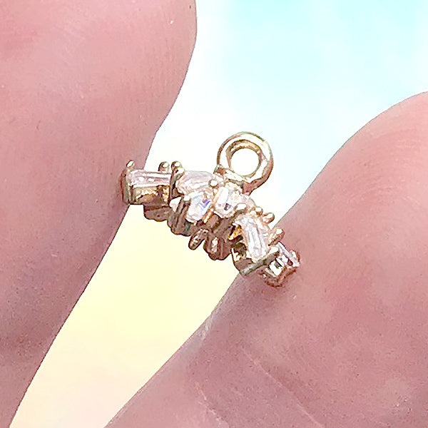 Rhinestone Bead Cap with Loop and Pin | Floral Snowflake Glue On Bails ...