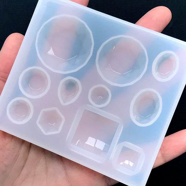 Gemstone Silicone Mold Assortment (11 Cavity) | Assorted Faceted Rhine ...