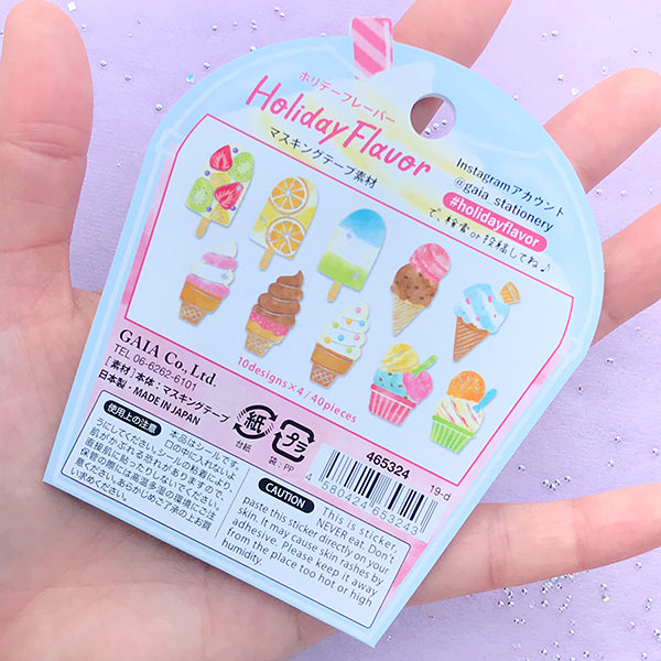 Fruit Popsicle and Ice Cream Sticker Flakes | Summer Dessert Stickers ...