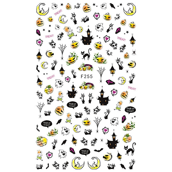Halloween Night Sticker for Nail Deco | Pumpkin Haunted House Moon Gho ...