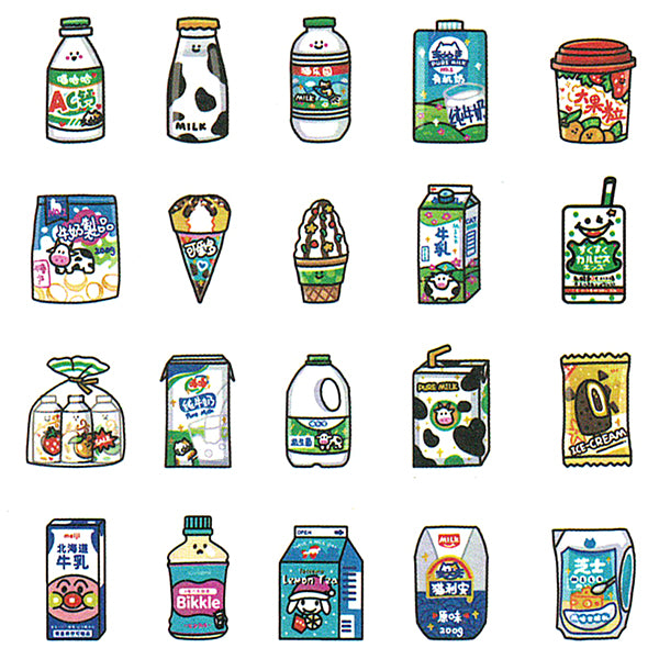 Dairy product Sticker Flakes | Assorted Supermarket Groceries Stickers ...