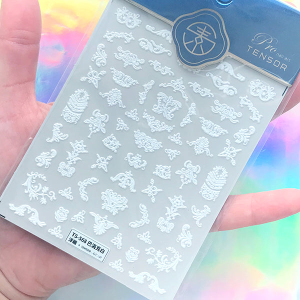 3D Rococo Ornament Stickers | Miniature Dollhouse Baroque Wall Decor ...