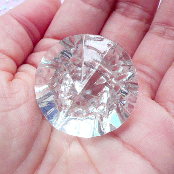 Clear Acrylic Diamond Charm | Plastic Geometry Ornament | Chunky Jewel ...