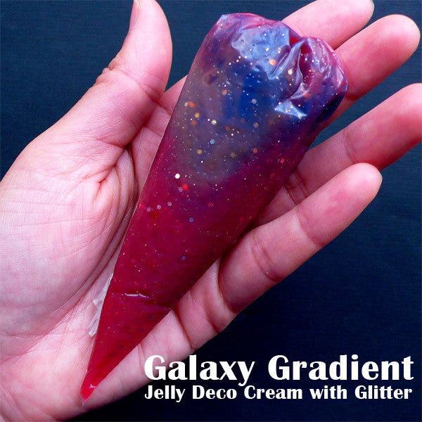 Galaxy Gradient Whip Cream with Glitter | Jelly Decoden Cream | Kawaii ...