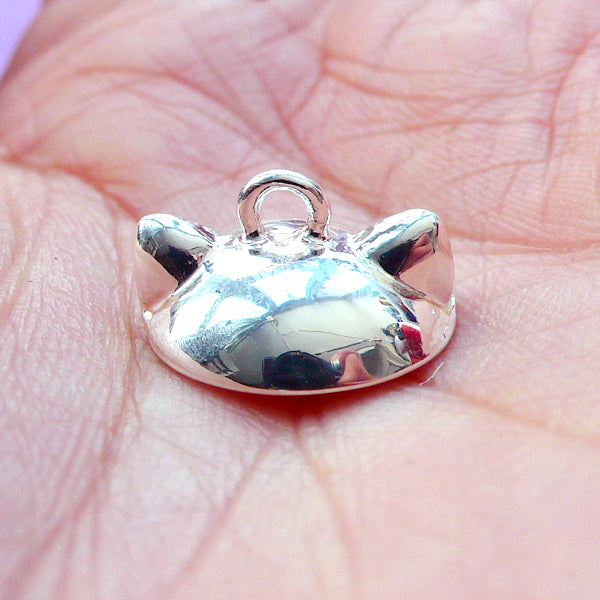 Kitty Ears Bead Cap with Loop | Animal Shaped Pearl Cup | Glass Globe ...