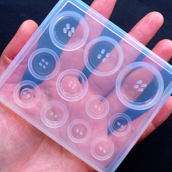 Round Sewing Button Mold (11 Cavity) | DIY Resin Buttons | UV Resin Si ...