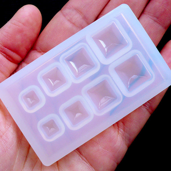 Square Rhinestone Silicone Mold (8 Cavity) | Flexible Gemstone Mold ...