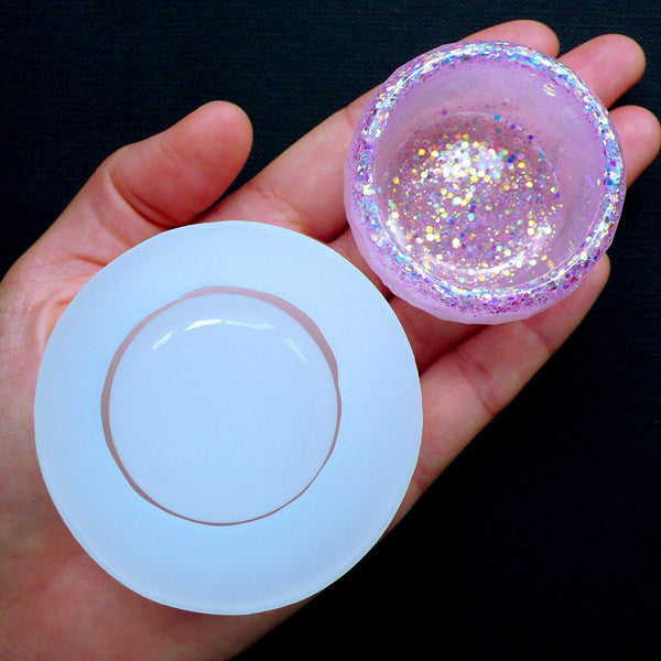 Small Candle Bowl Mold | Faceted Round Bowl Flexible Mold | Epoxy Resi ...