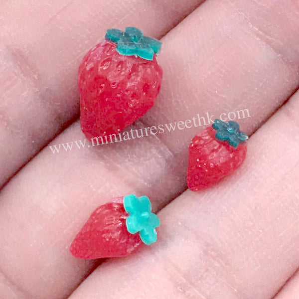 3D Miniature Strawberry and Leaf Silicone Mold | Dollhouse Fruit Mold ...