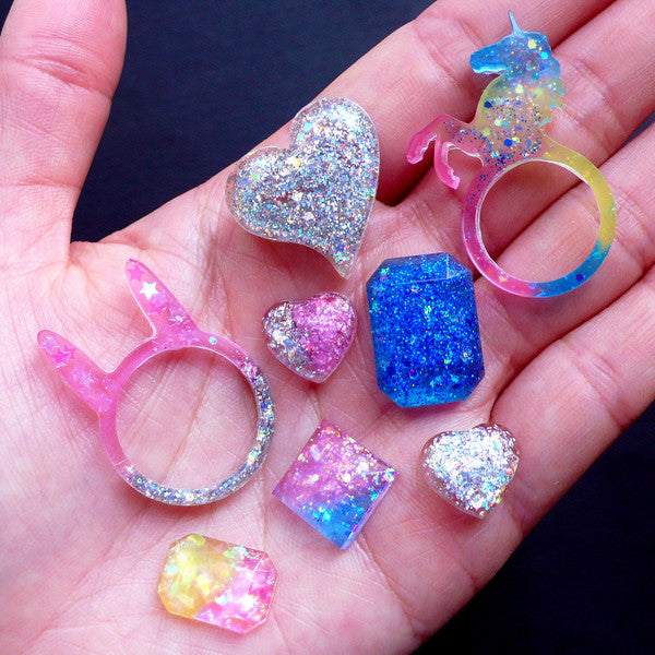 Rhinestone Molds in Various Shapes (10 Cavity) | Kawaii Jewel Moulds ...