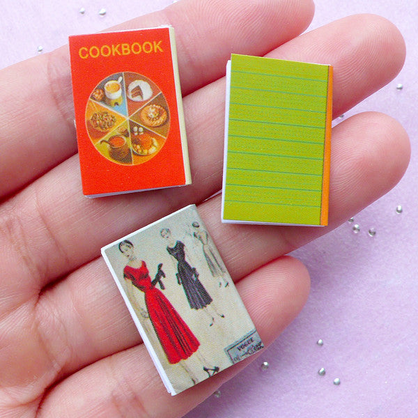 Dollhouse Miniature Books | 1:12 Scale Doll House Library (Set of 3 pc ...