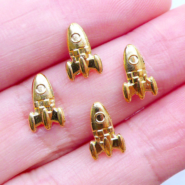 Rocket Ship Nail Charms | Small Space Shuttle Cabochons | Spacecraft E ...