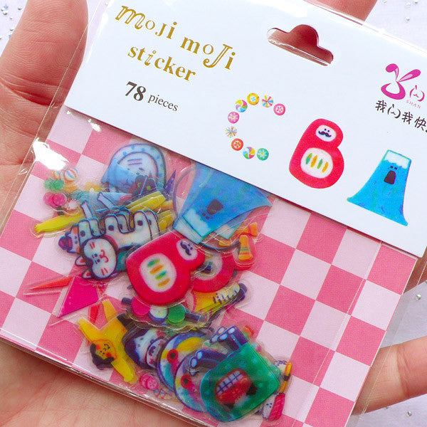 Alphabet Sticker Flakes in the theme of Japanese Culture | Vintage Toy ...