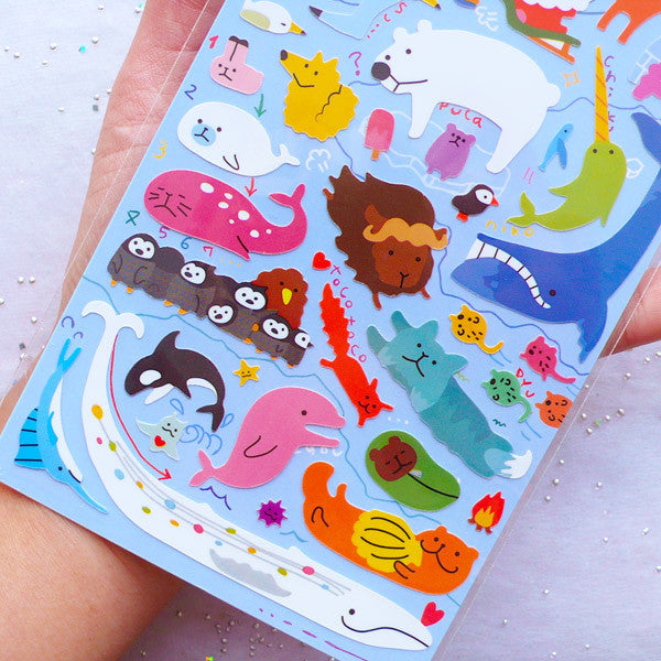 Arctic Animals Stickers by Mind Wave | Antarctica Animal Label | Polar ...