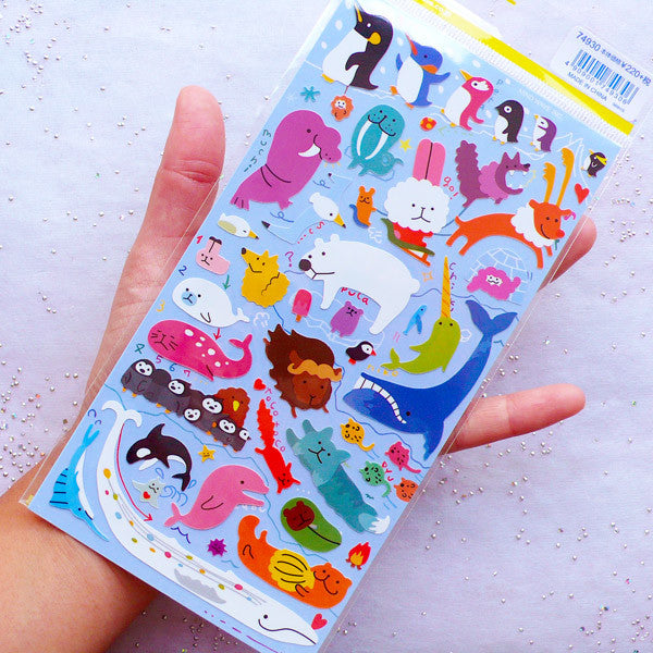 Arctic Animals Stickers by Mind Wave | Antarctica Animal Label | Polar ...