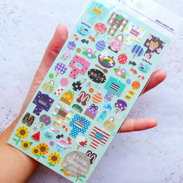 Kimono Stickers by Mind Wave | Japanese Traditional Garment Sticker ...
