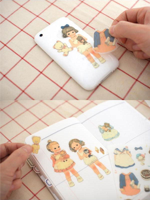 Paper Doll Mate Deco Sticker Set Afrocat (6 Sheets) Sweets Animal Doll ...