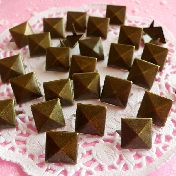 CLEARANCE Rivet / COPPER BRONZE Metal Pyramid Rivet Studs Square Rivet ...