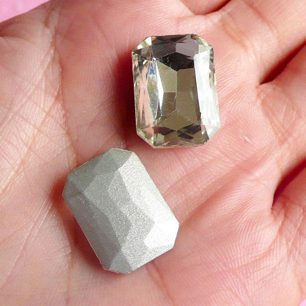 CLEARANCE Rectangular Crystal Tip End Rhinestones (13mm x 18mm / Clear ...