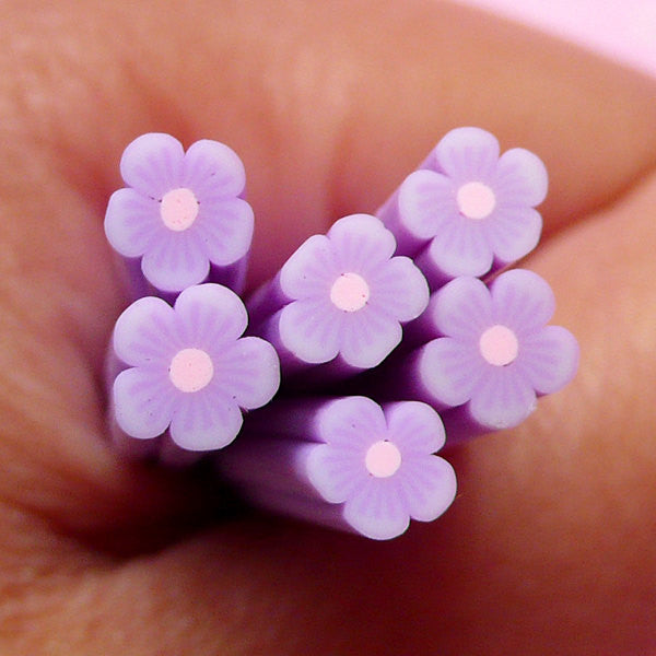 Light Purple Flower Polymer Clay Cane Fimo Cane Fake Miniature Sweet D ...