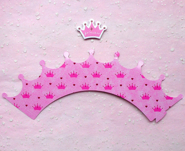 CLEARANCE Cupcake Wrappers and Toppers - Pink Princess Crown - Cake De ...
