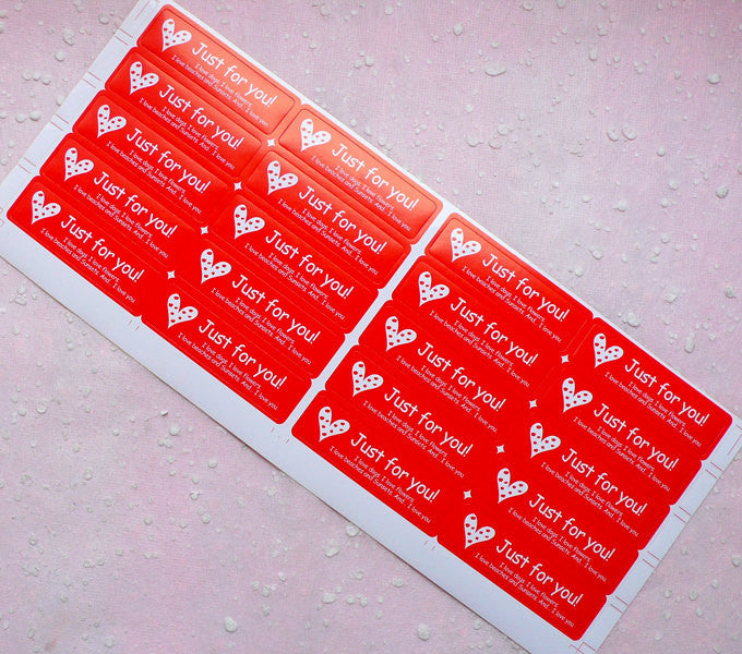 Just For You Sticker (20pcs / Red) Gift Decoration Gift Wrapping Party ...