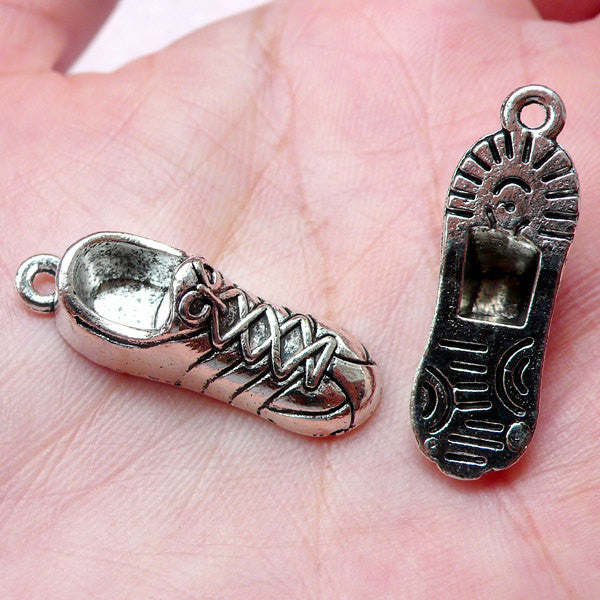 CLEARANCE 3D Sneaker Charms Miniature Running Shoe Charm (2pcs / 9mm x ...