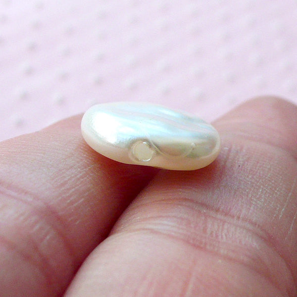 Coin Pearl / Flat Pearl Bead / Rondelle Pearl / ABS Faux Pearl / Fake ...