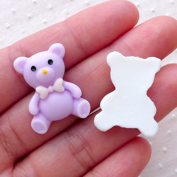 Kawaii Bear Decoden Cabochons / Cute Animal Cabochon (8pcs / 19mm x 24 ...