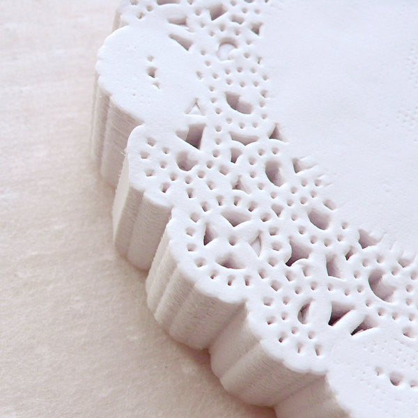 Lace Doilies / Round Paper Doilie / Small Cake Doily (90mm / 3.5") (25 ...